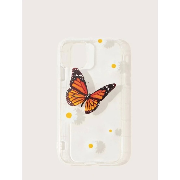 SHEIN | Accessories | Butterfly Daisy Clear Iphone 1 Pro Max Case ...